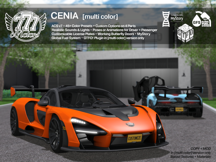 Second Life Marketplace - [777] Cenia [multi color] (Add) - GTFO ...